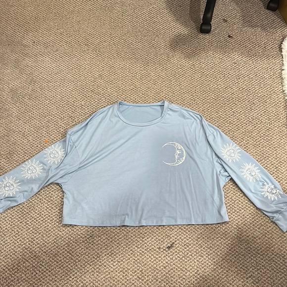 SHEIN | Tops | Sun Moon Crop Top Long Sleeve | Poshmark